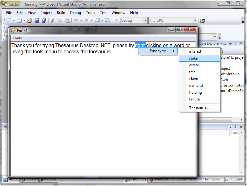 RapidSpell Thesaurus Desktop .NET