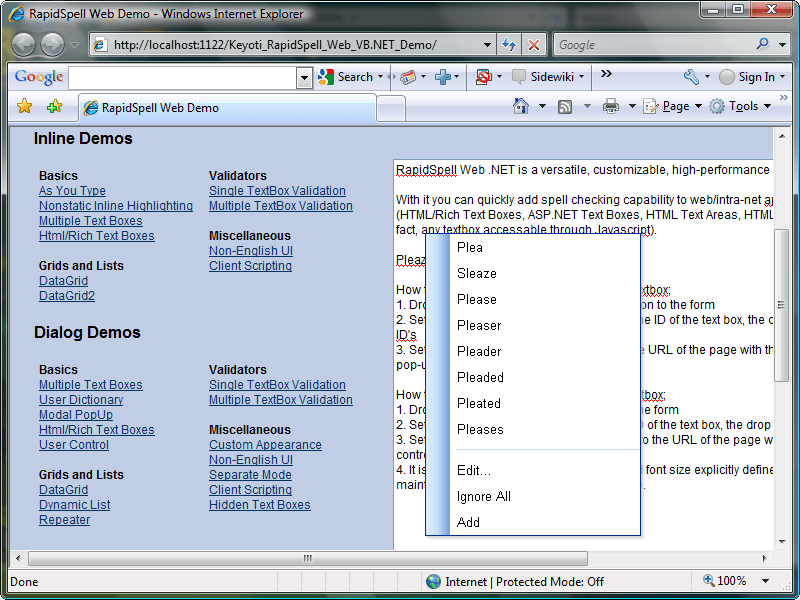 RapidSpell Web ASP.NET Dictionaries（英語版）