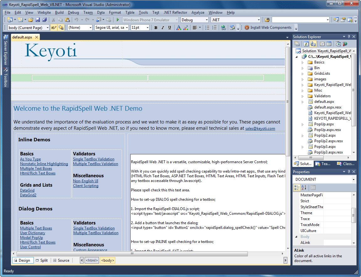 RapidSpell Web ASP.NET