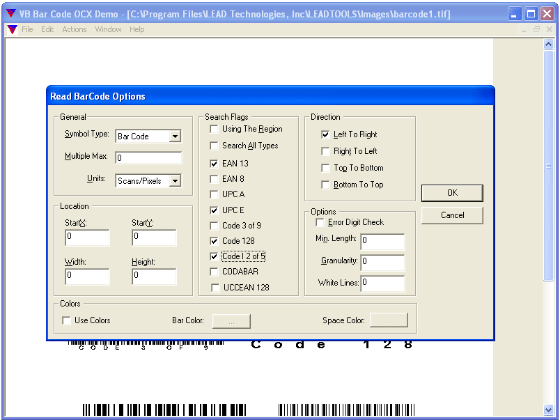 LEADTOOLS 1D Barcode Module