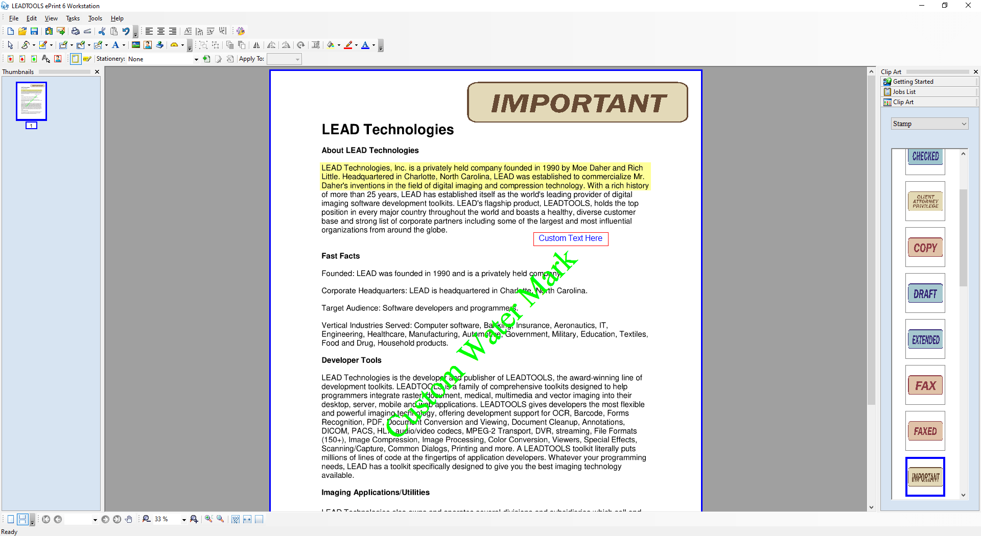 LEADTOOLS ePrint Professional