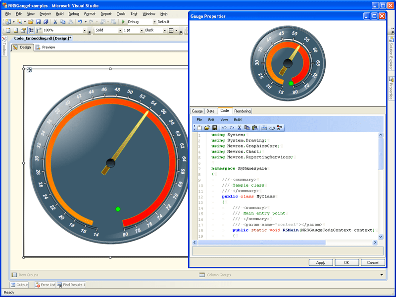 Nevron Gauge for SSRS