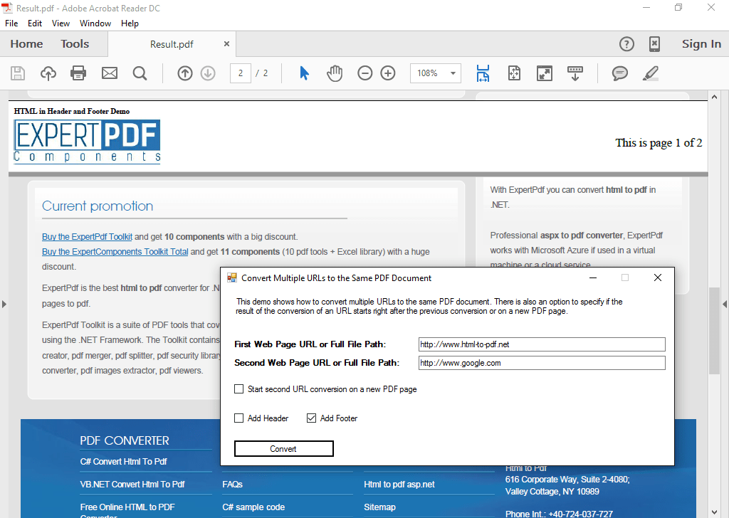 ExpertPDF HtmlToPdf Converter