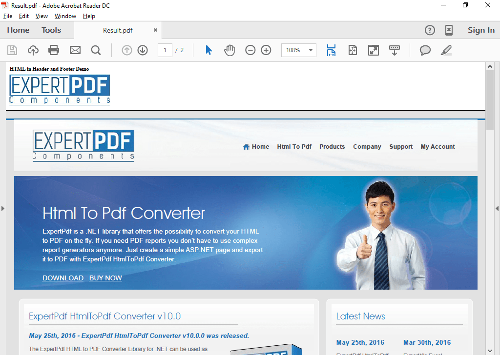 ExpertPDF HtmlToPdf Converter（英語版）