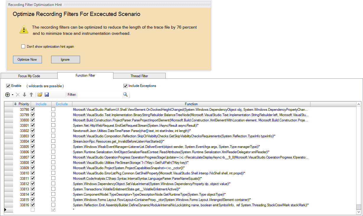 Perfinity .NET Profiler Bundle Features