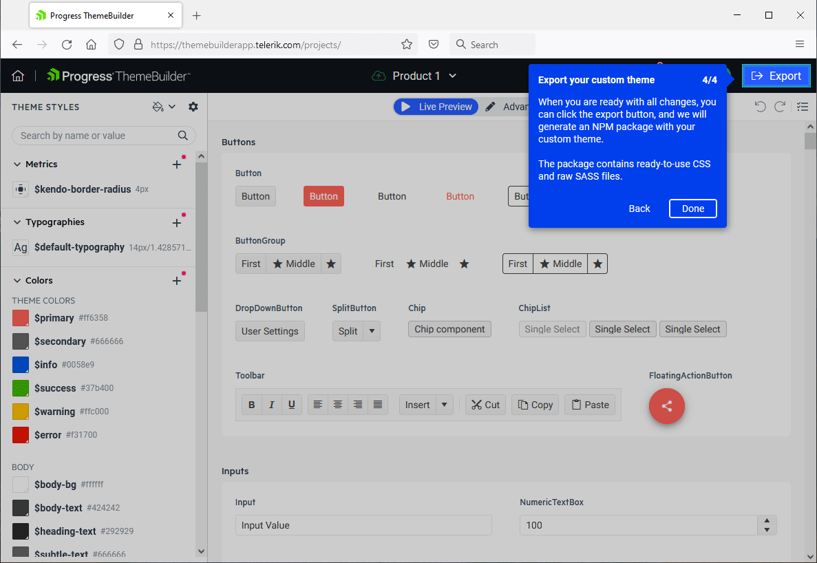 Progress ThemeBuilder