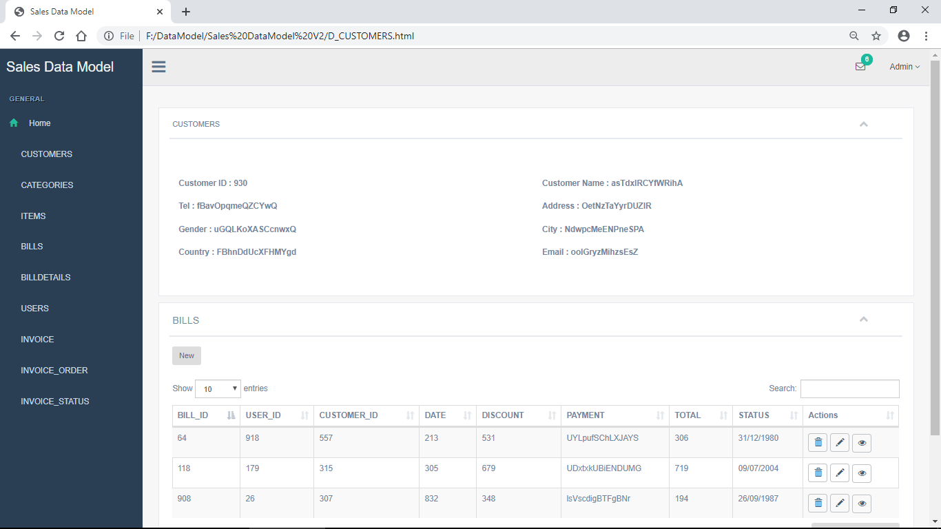 Generate HTML GUI Templates