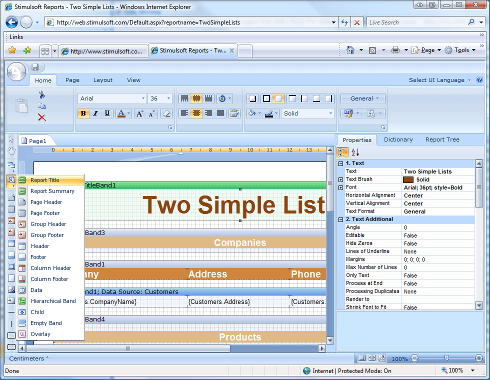 Stimulsoft Reports Designer.Web