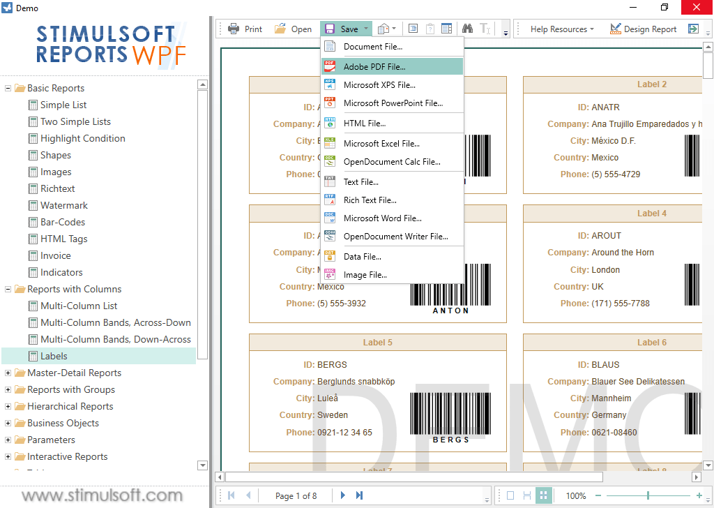 Stimulsoft Reports.WPF（英語版）
