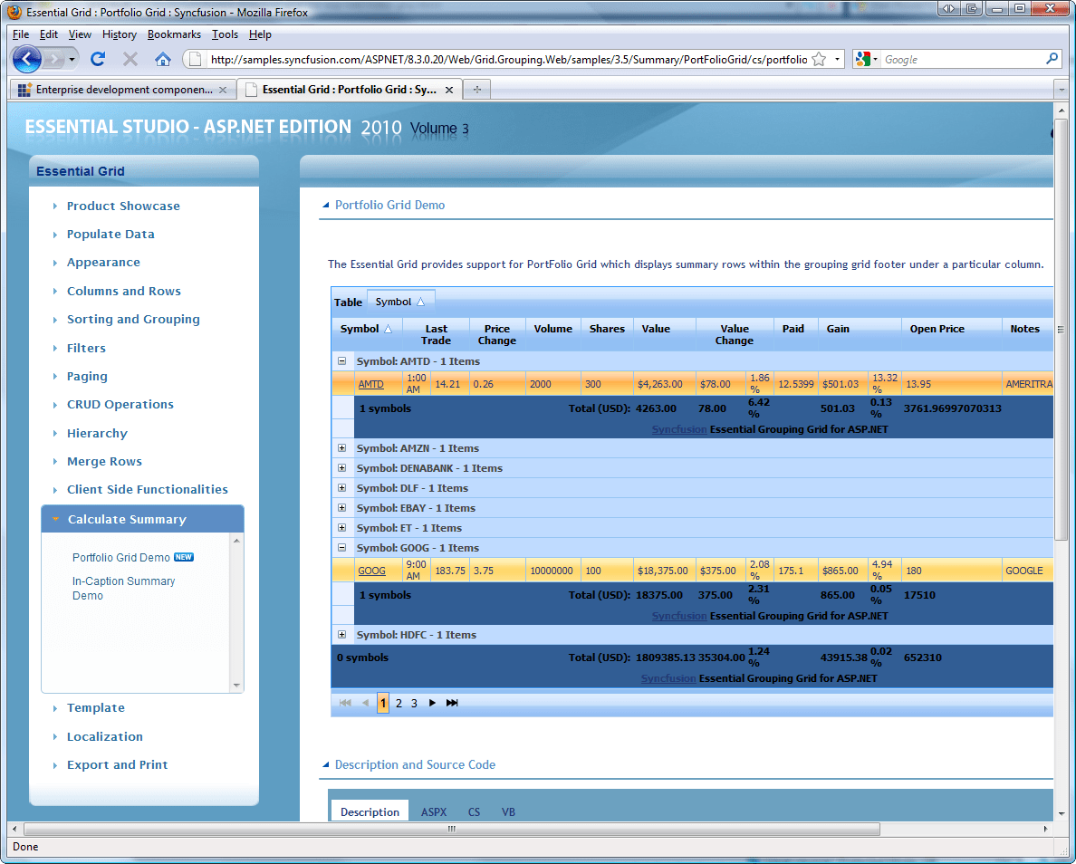 Syncfusion Essential Grid for ASP.NET （英語版）