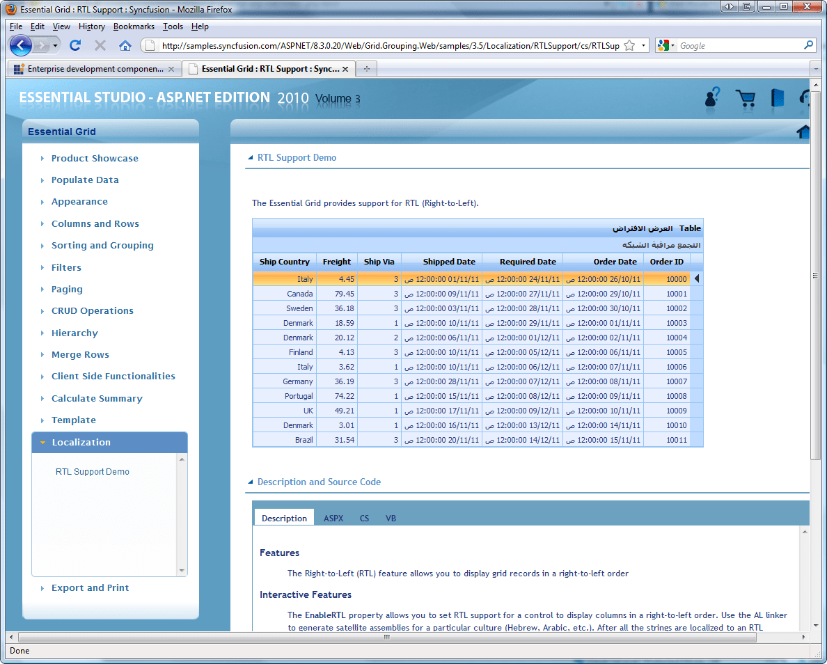 Syncfusion Essential Grid For Aspnet