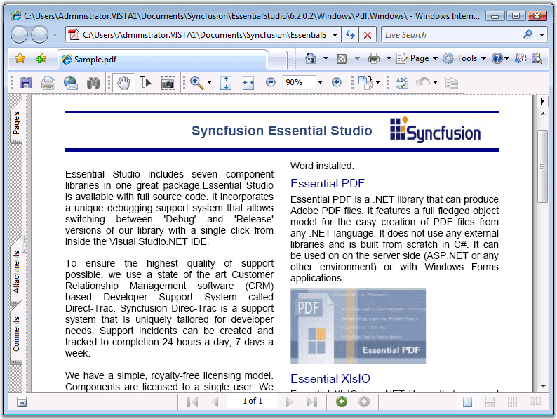Syncfusion Essential PDF （英語版）
