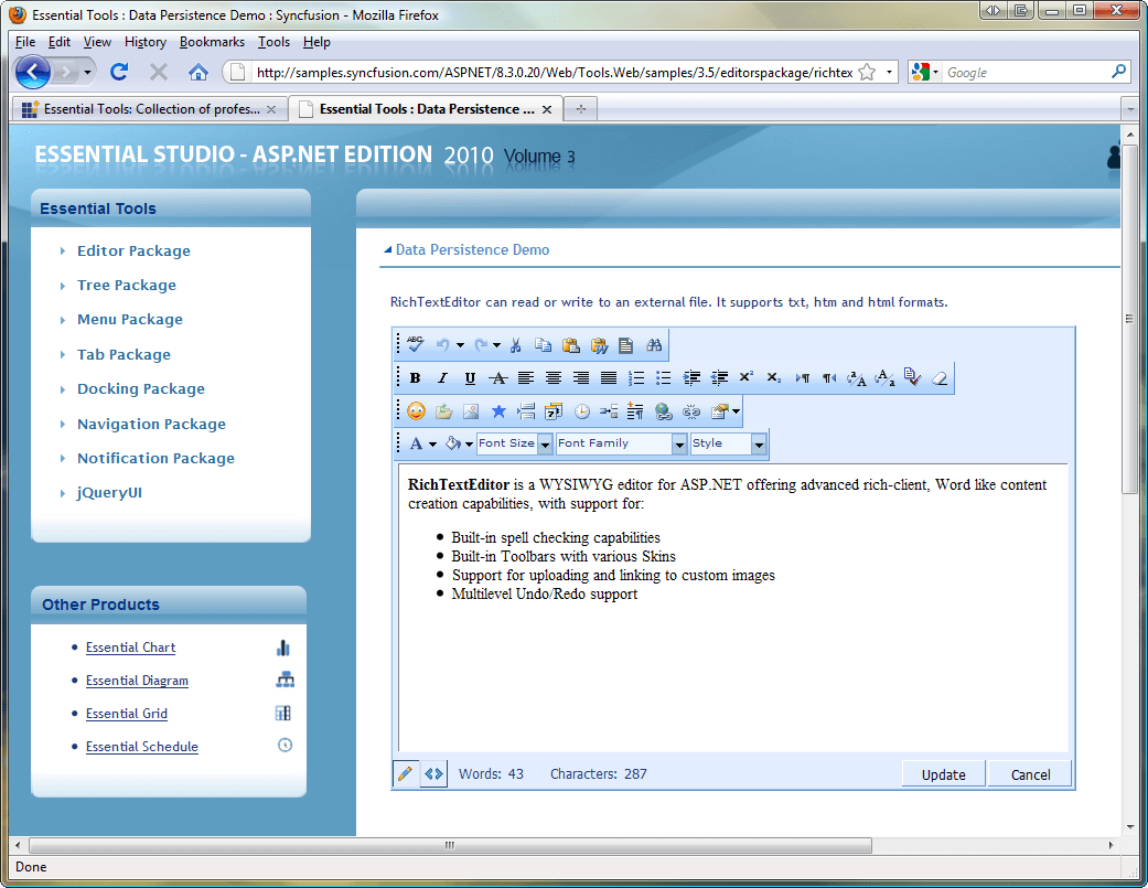Syncfusion Essential Tools for ASP.NET