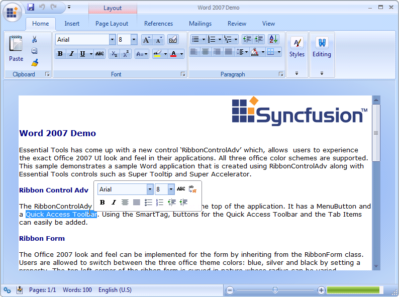 Syncfusion Essential Tools for Windows Forms （英語版）