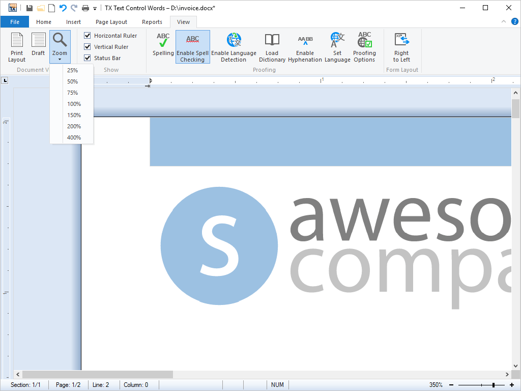Tx Text Control Net For Wpf Standard