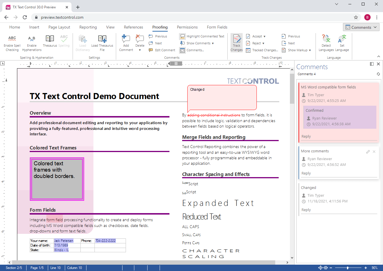 TX Text Control .NET Server for ASP.NET（英語版）