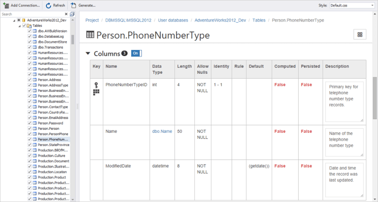 dbForge Documenter for SQL Server