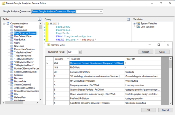 Devart SSIS Data Flow Components for Google Analytics Downloads Devart SSIS Data Flow Components for Google Analytics Downloads