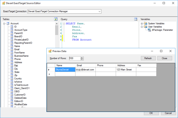 Devart Ssis Data Flow Components For Salesforce Marketing Cloud Screenshots
