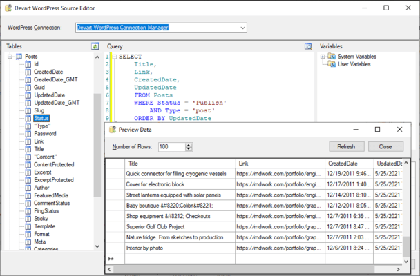 Devart SSIS Data Flow Components for WordPress（英語版）