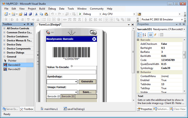 Neodynamic Barcode Professional for .NET Compact Framework（英語版）