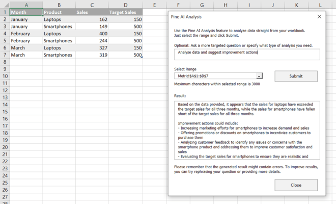 Analyze and summarize data in whole ranges.