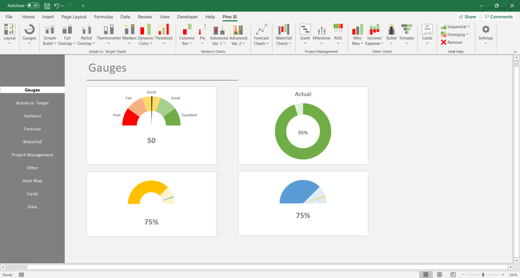 Create Data Gauge visualizations in seconds.