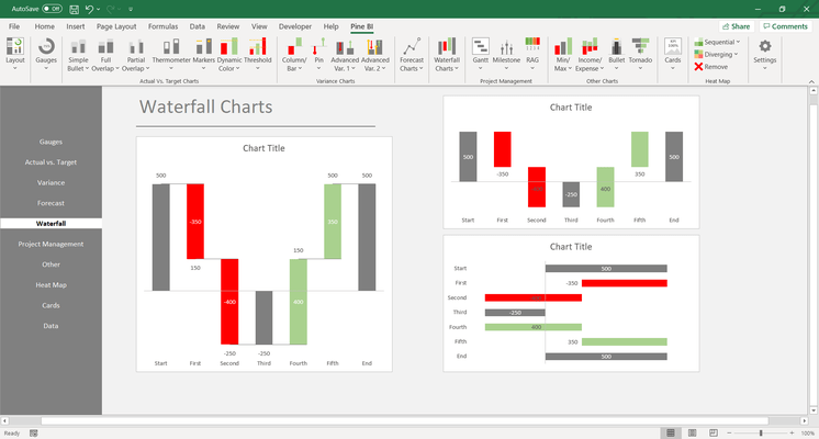 Pine BI Excel Add-In のスクリーンショット