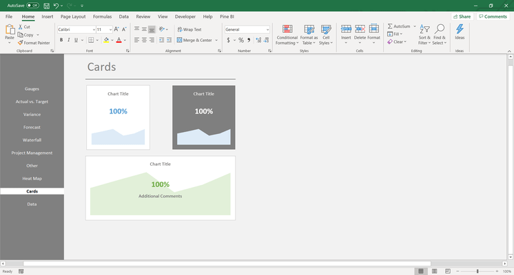 Create dynamic Data Cards in Excel.