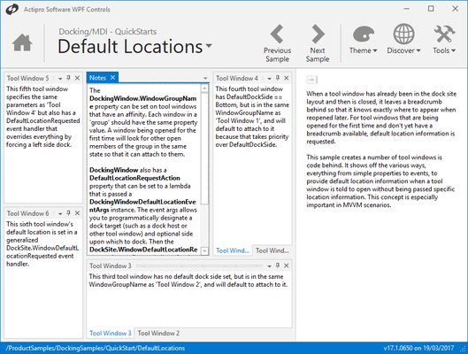 Actipro Docking And Mdi For Wpf 스크린 샷
