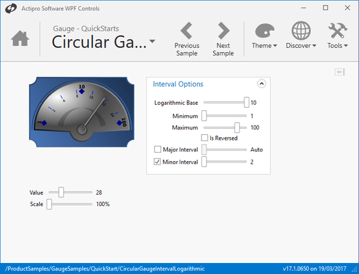 Actipro Gauge For Wpf(英語版) のスクリーンショット