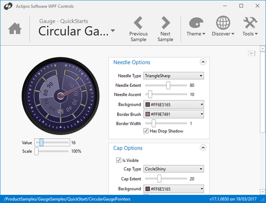 Actipro Gauge For Wpf(英語版) のスクリーンショット