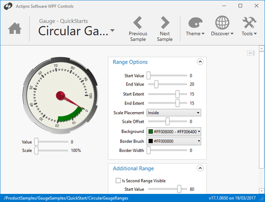 Actipro Gauge For Wpf(英語版) のスクリーンショット
