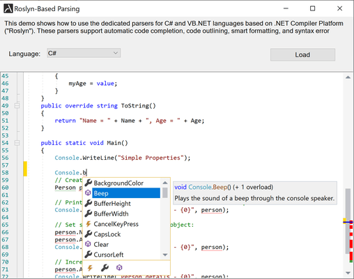 C#/Visual Basic Parsers