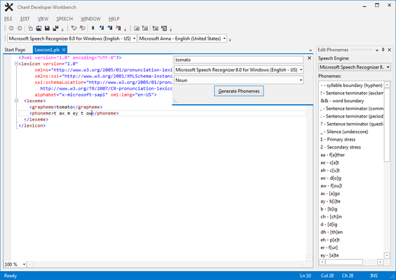 Chant LexiconKit（英語版） のスクリーンショット