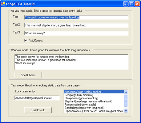 ComponentOne Studio WinForms Screenshots