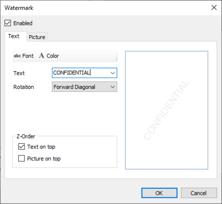Add Watermarks to Reports.