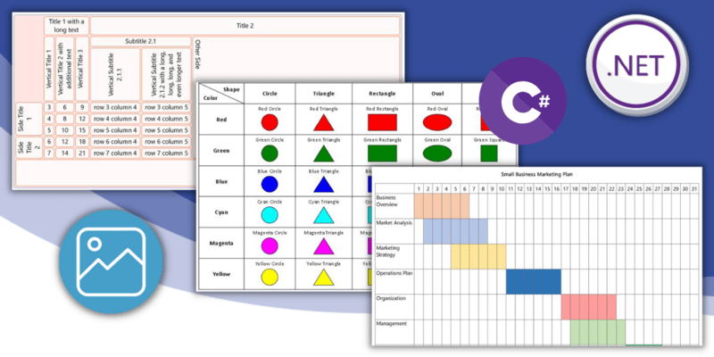 Draw Complex Table Layouts on Image File Types