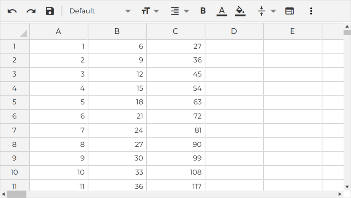 Jspreadsheet Pro のスクリーンショット