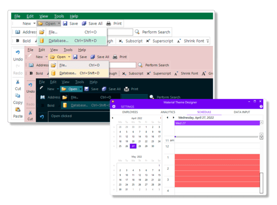 40+ Professionally designed themes for WinForms.