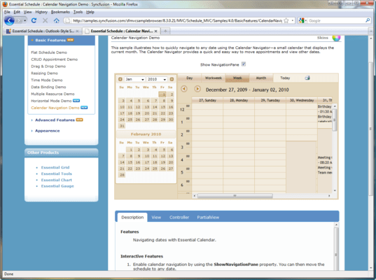 Screenshot Of Syncfusion Essential Schedule For Asp Mvc