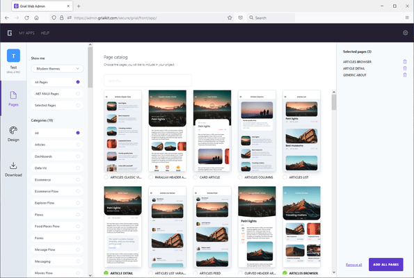 Grial UI Kit Screenshots Grial UI Kit Screenshots