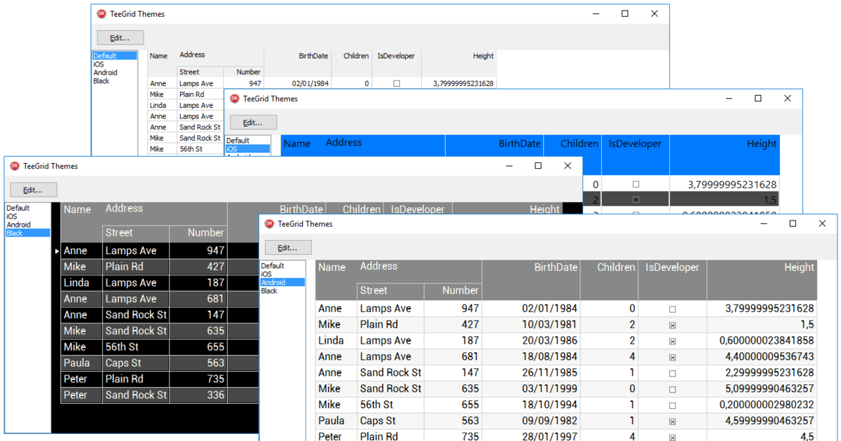 TeeGrid for VCL/FMX v1.0