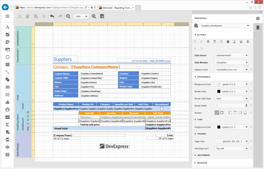 DevExpress Reporting 16.2.6