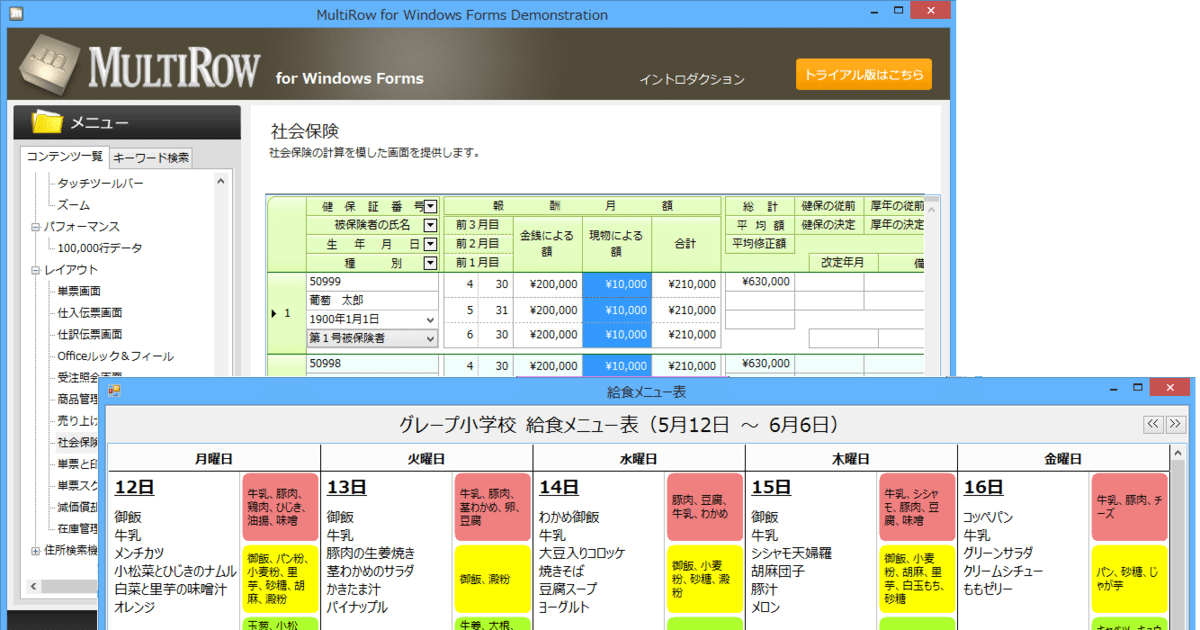 MultiRowPlus for Windows Forms（日本語版）10.0J