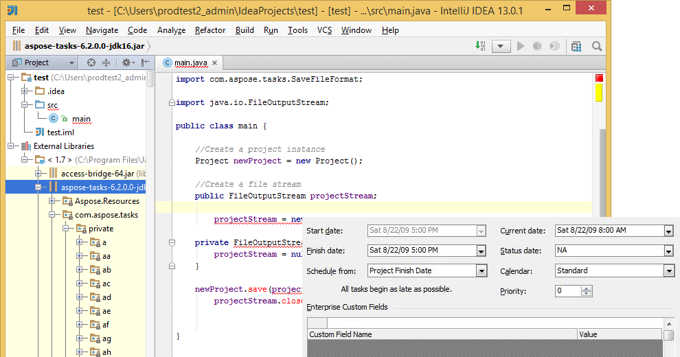 Aspose.Tasks for Java V18.3