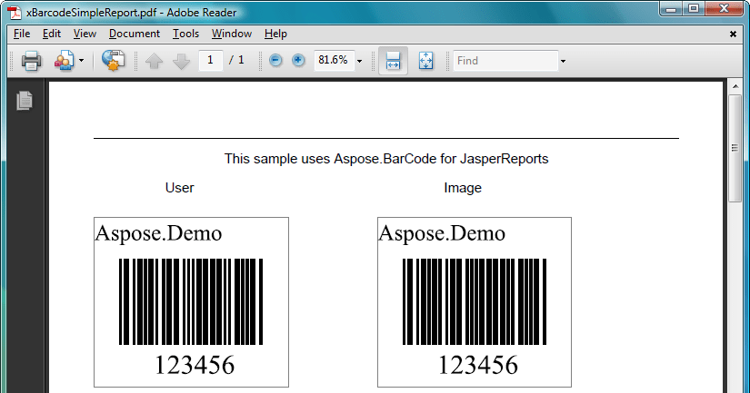 Aspose.BarCode for JasperReports V18.6