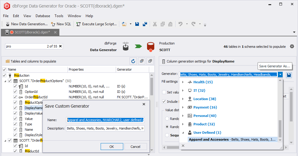 dbForge Data Generator for Oracle V2.0.63