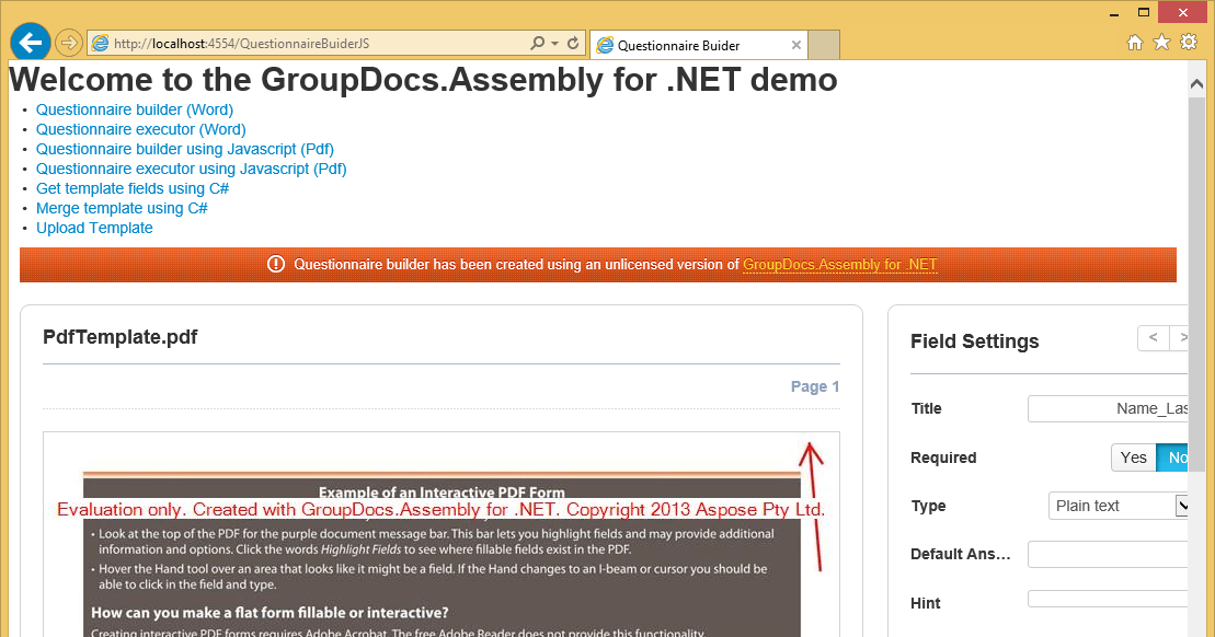 GroupDocs.Assembly for .NET V18.12