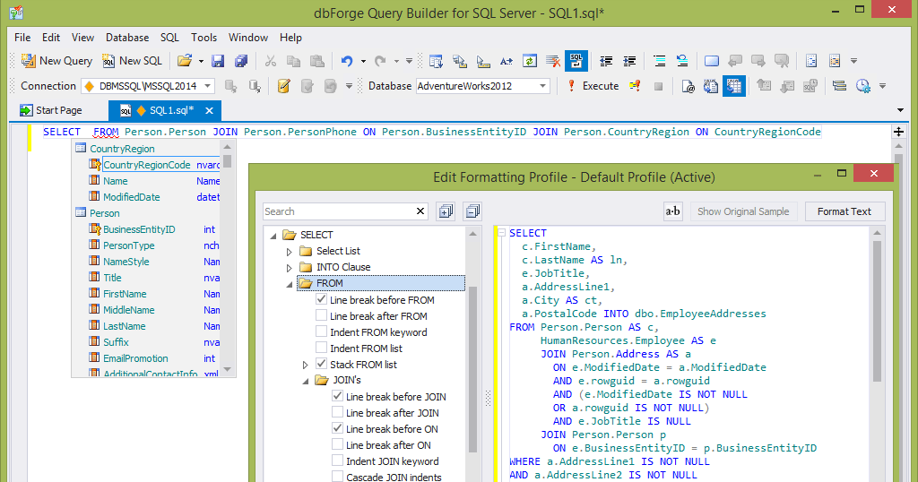 dbForge Query Builder for SQL Server V3.15.30